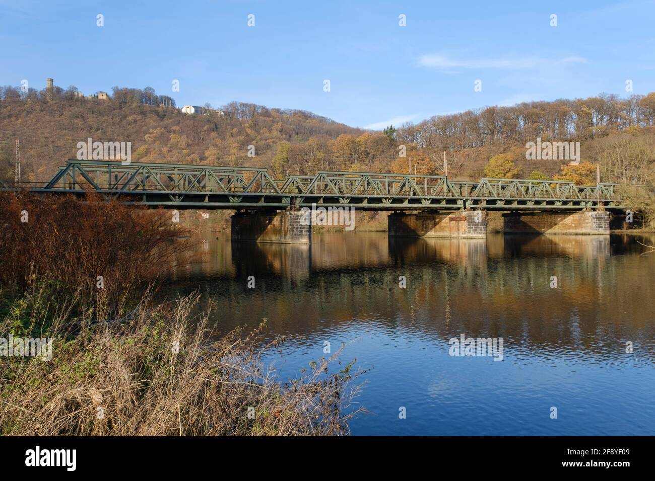Railway Bridge At The Lenne River, Hagen, Ruhr Area, North Rhine ...