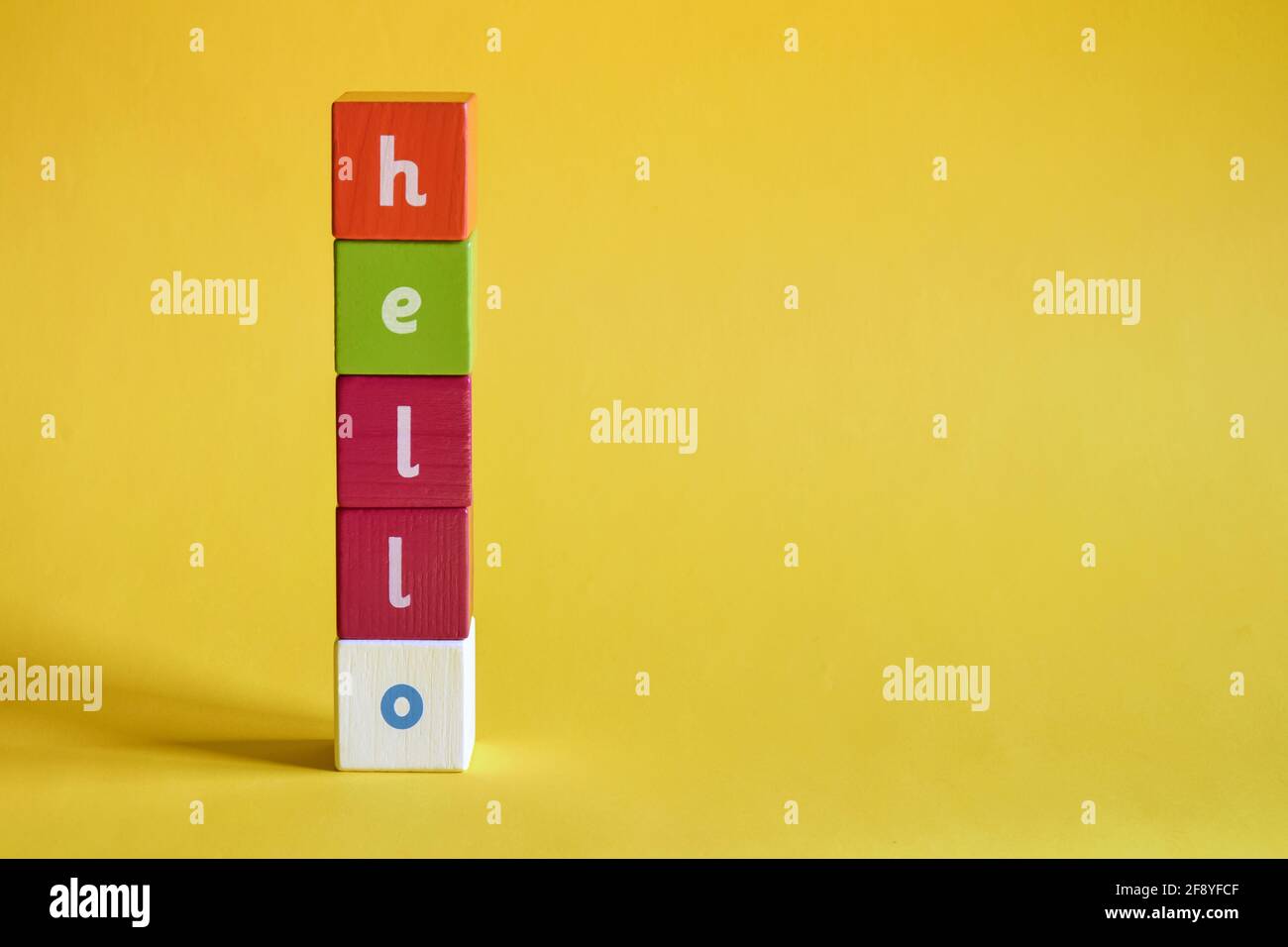 Hello with wooden letters hi-res stock photography and images - Alamy