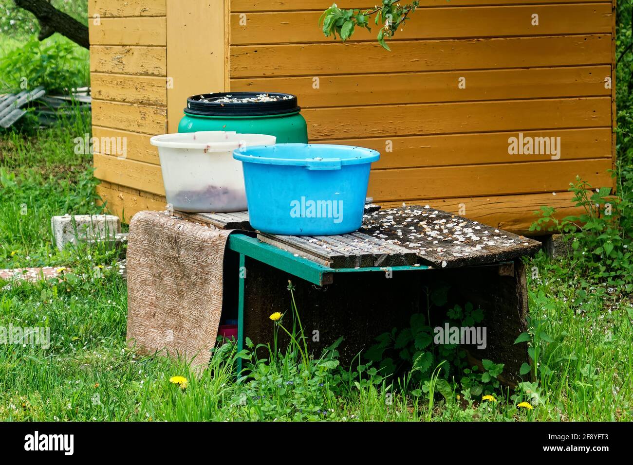 Empty plastic watering can hi-res stock photography and images - Alamy