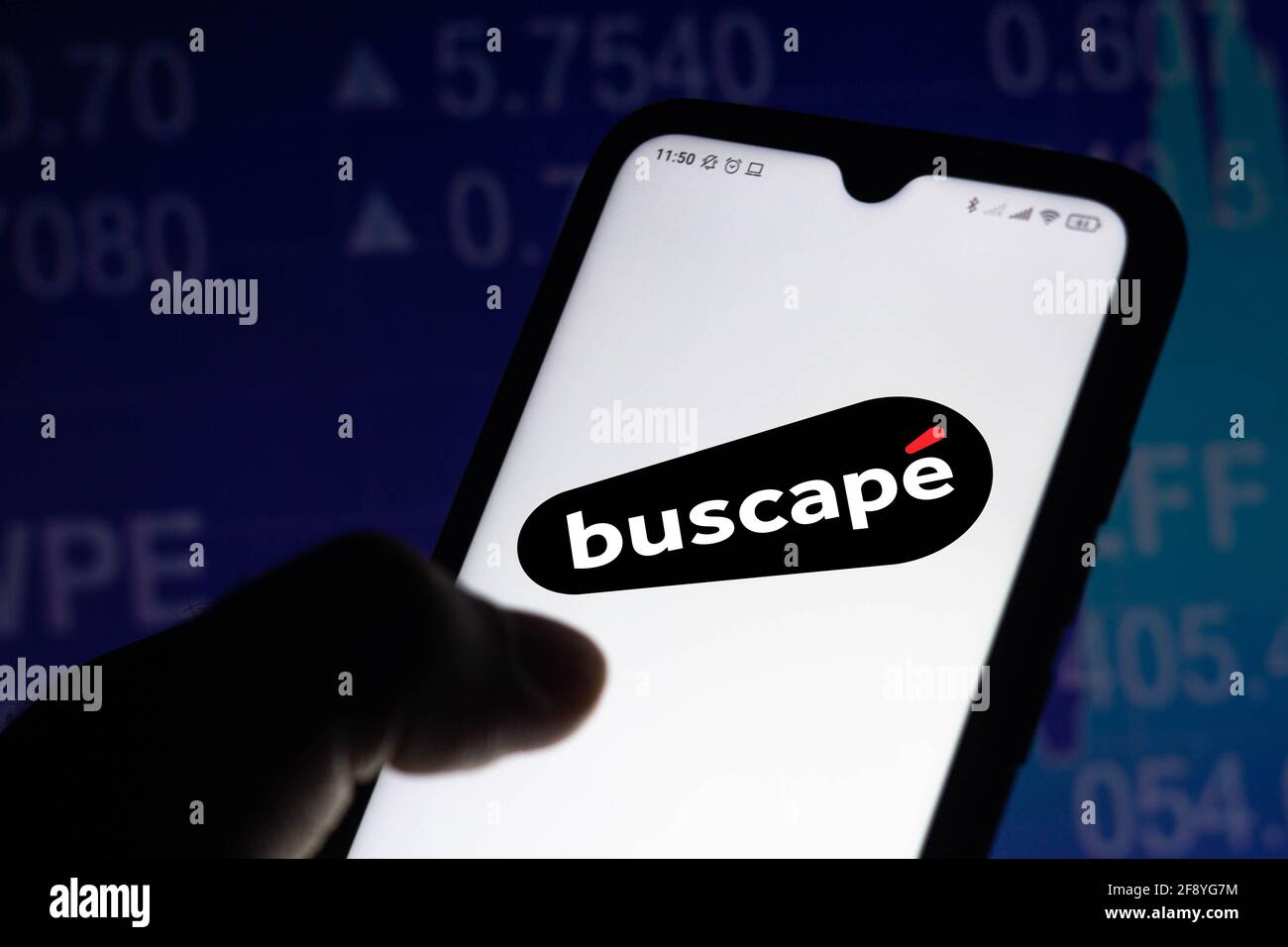 In this photo illustration, the Buscapé logo seen displayed on a ...