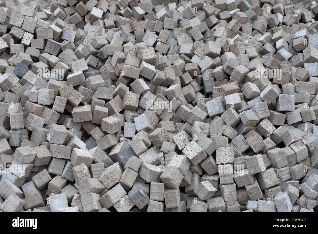 Building Material: Heap of Paving Stones, Background Texture. CUBE ...