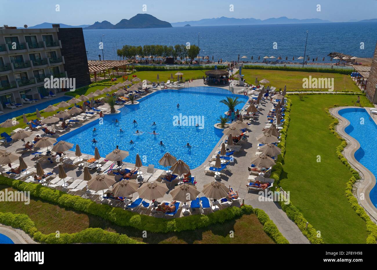 Turkish holiday resort hotel pool area hi-res stock photography and ...