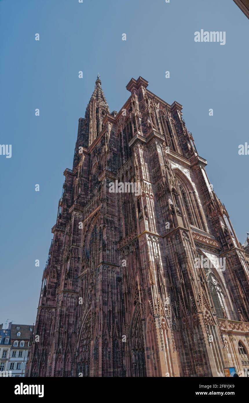 The Landmark Of The City, The Strasbourg Minster, Alsace, France Stock ...