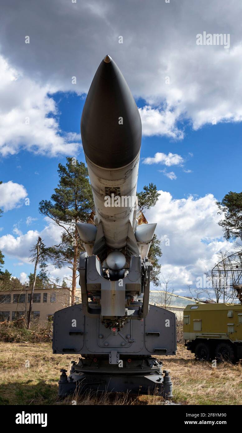 Dummies Of Old Rockets In An Open-air Museum Stock Photo - Alamy