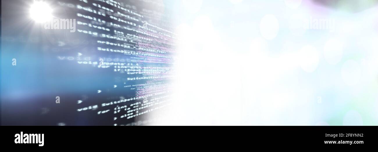 Computer code processing against black and green background, program ...