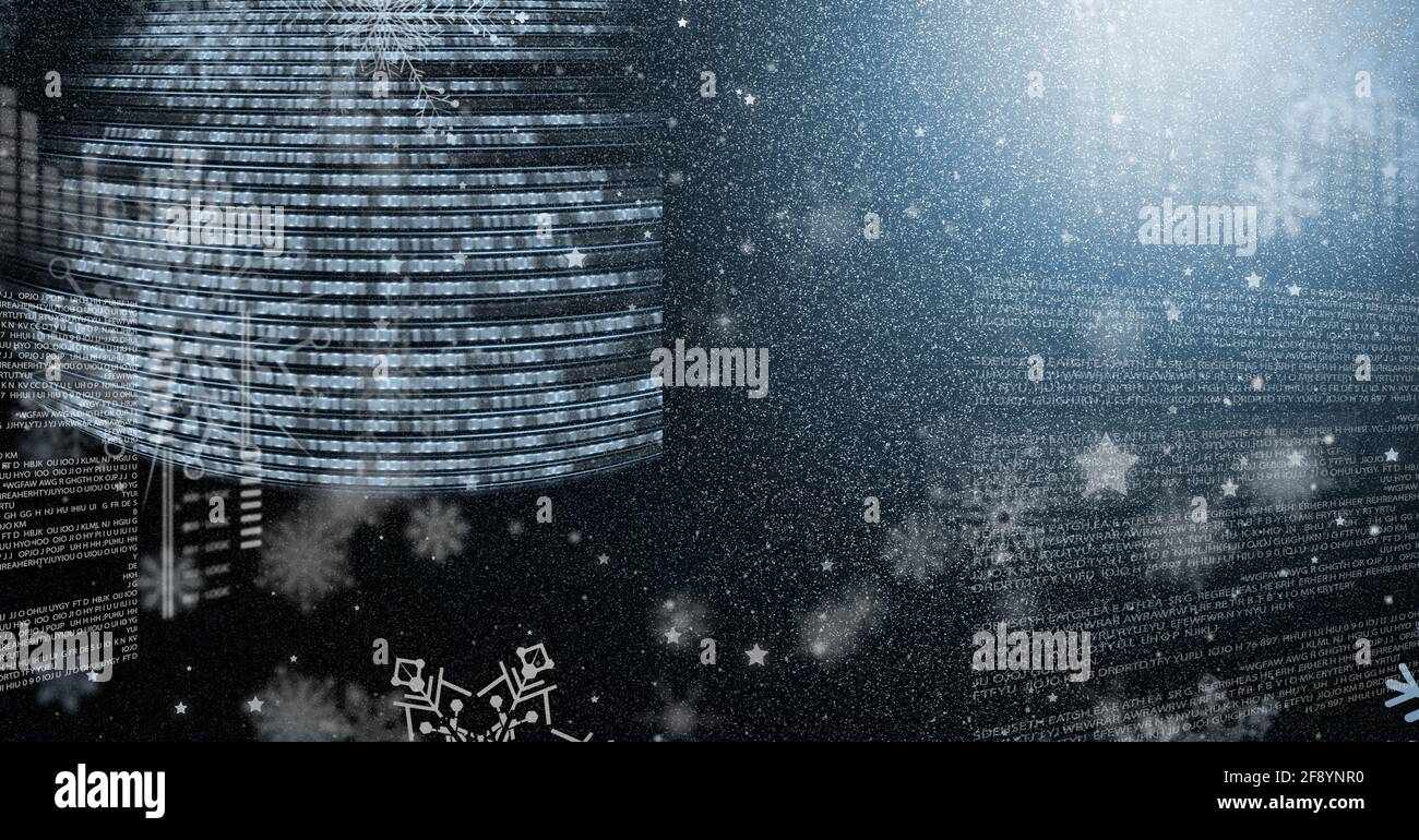 White Writing On Black Snowing Background Computer Code Program