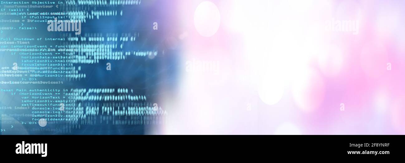 Computer code processing against black and pink background, program coding and technology ...