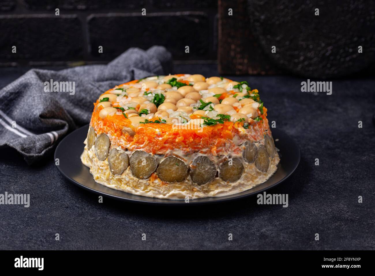 Festive laired salad Mushroom Glade Stock Photo - Alamy