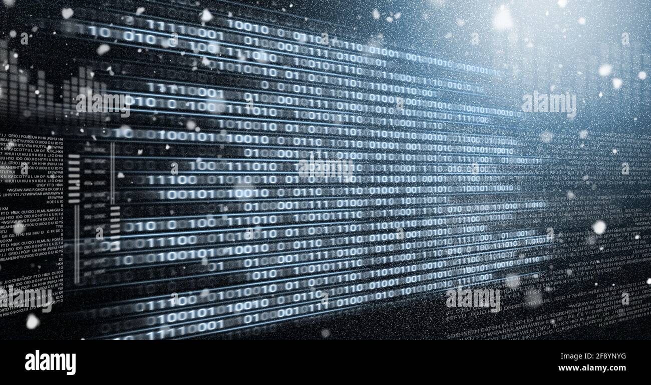 Falling Codes Light Trails Over Computer Code Program Coding And