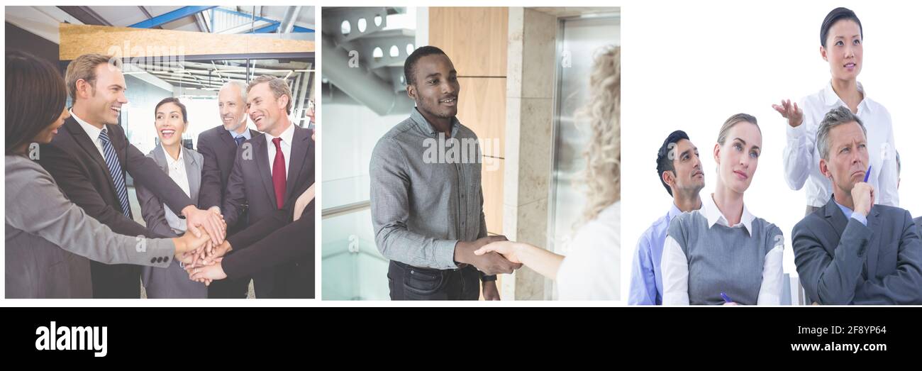 Business colleagues interacting with each other Stock Photo - Alamy
