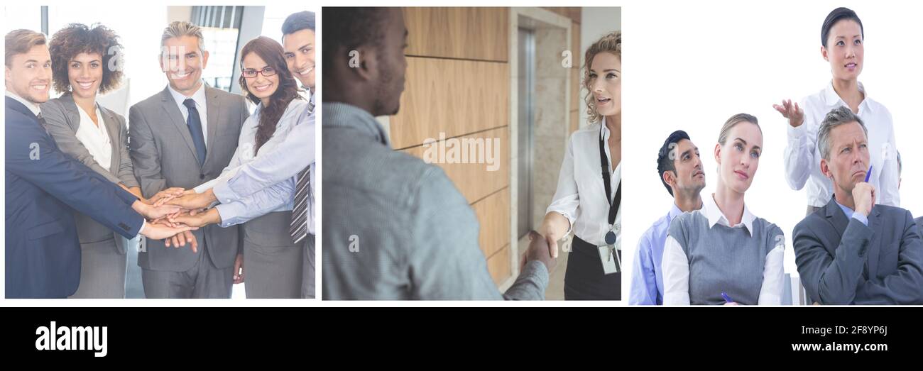 Business colleagues interacting with each other Stock Photo - Alamy