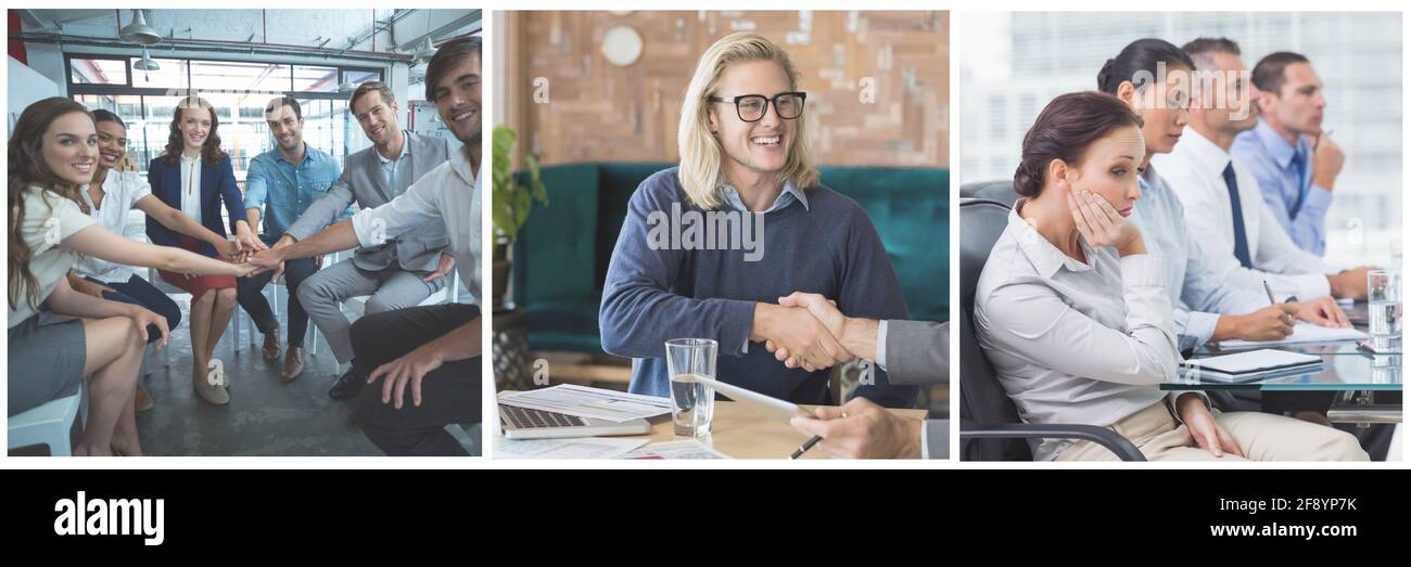 Business colleagues interacting with each other Stock Photo - Alamy