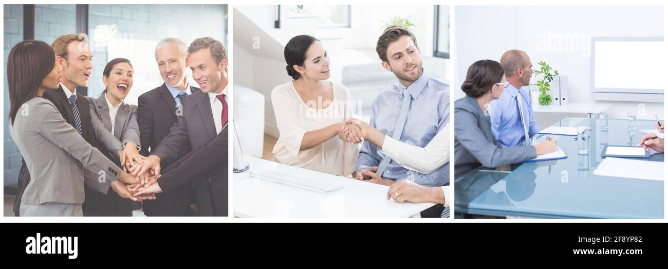Business colleagues interacting with each other Stock Photo - Alamy
