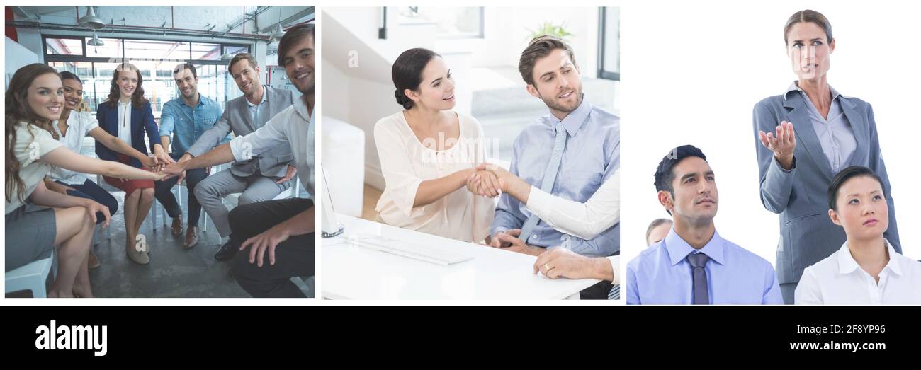 Business colleagues interacting with each other Stock Photo - Alamy