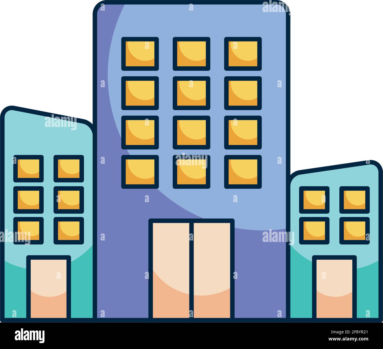 business building on white background Stock Vector Image & Art - Alamy