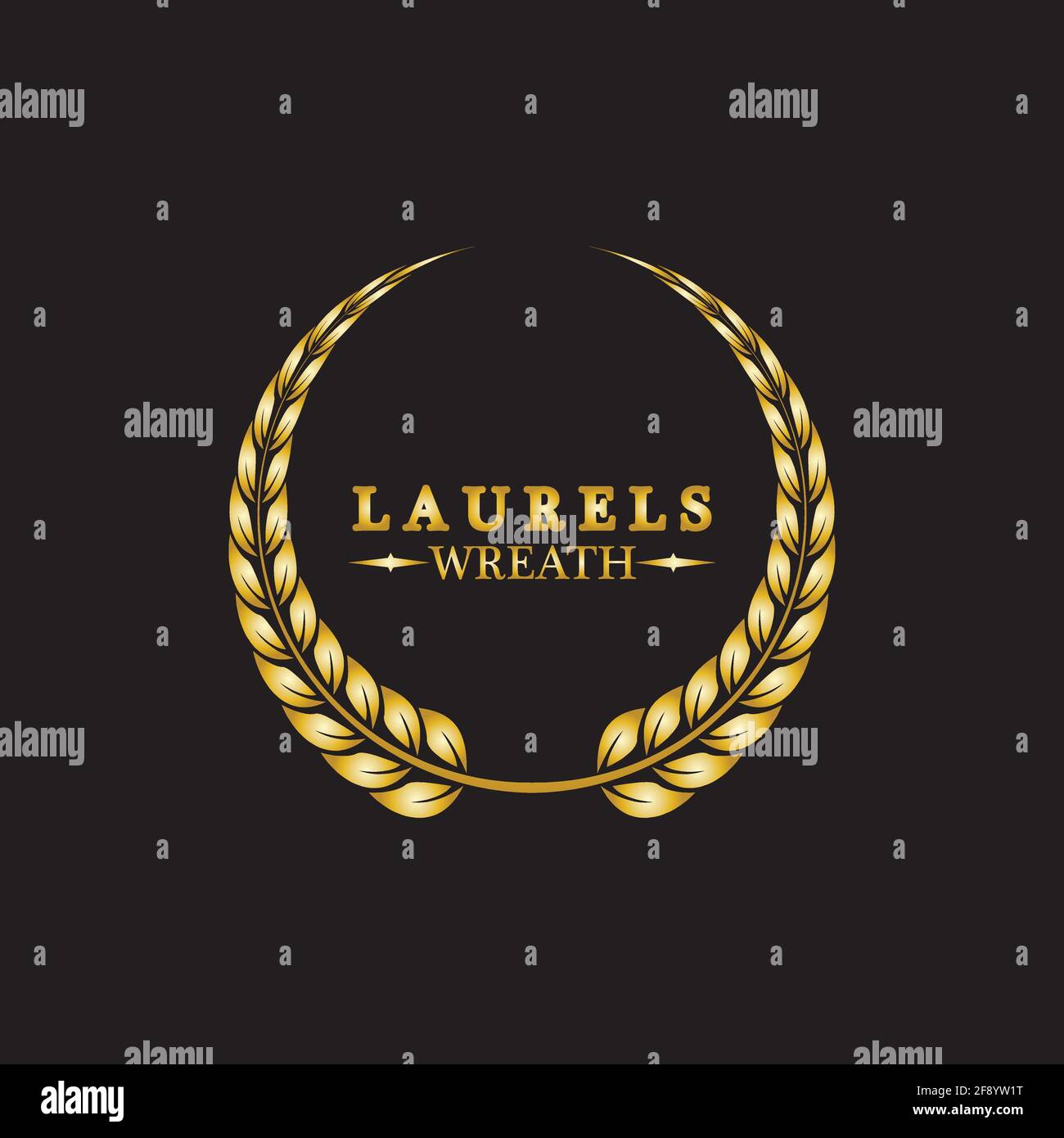 Gold laurel wreath. Symbol of victory and achievement. Design element ...