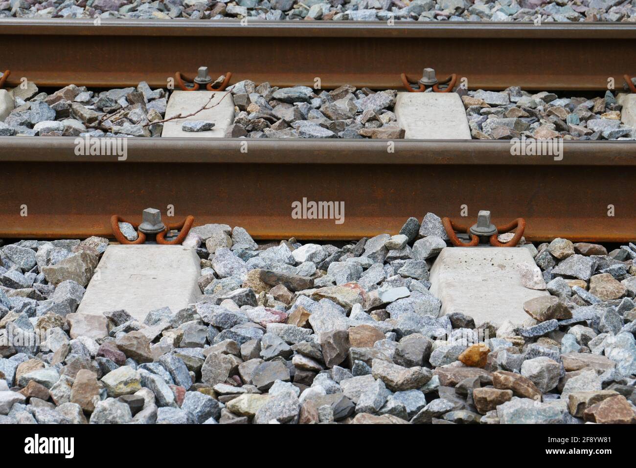 Train tracks on gravel road hi-res stock photography and images - Alamy