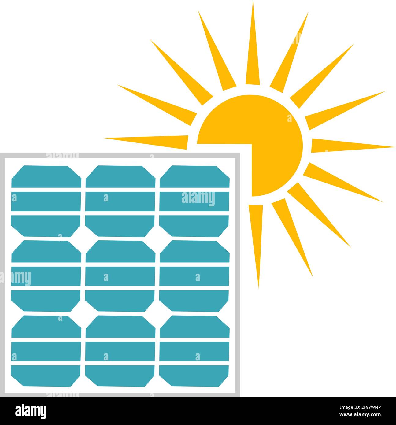 Coloured icons of solar panels Stock Photo - Alamy