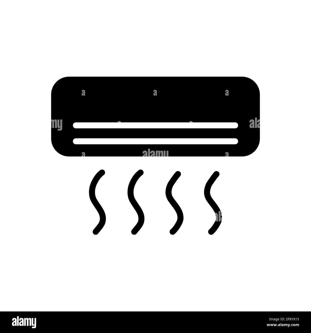 Split-system air conditioner flat vector glyph icon. Graph symbol for ...