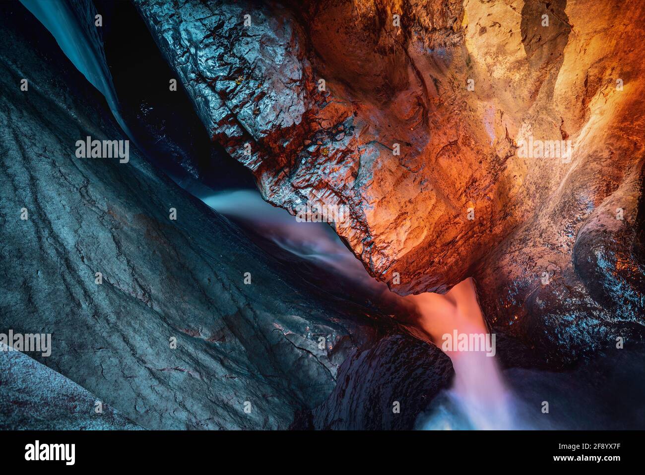 Underground waterfalls in the Swiss Alps. Trümmelbach Falls Stock Photo ...