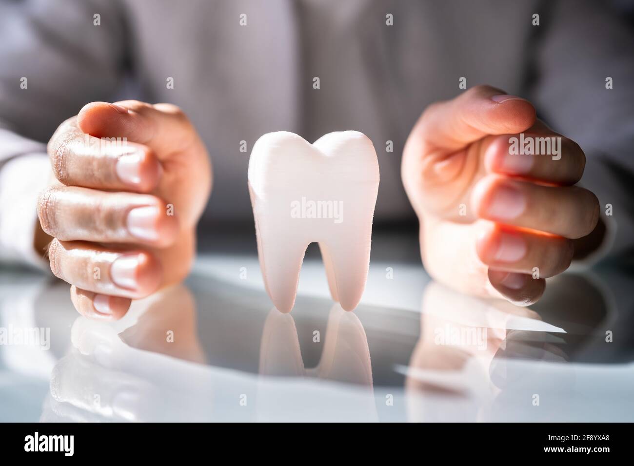 Dental Tooth Insurance And Dentistry Enamel Protection Stock Photo - Alamy
