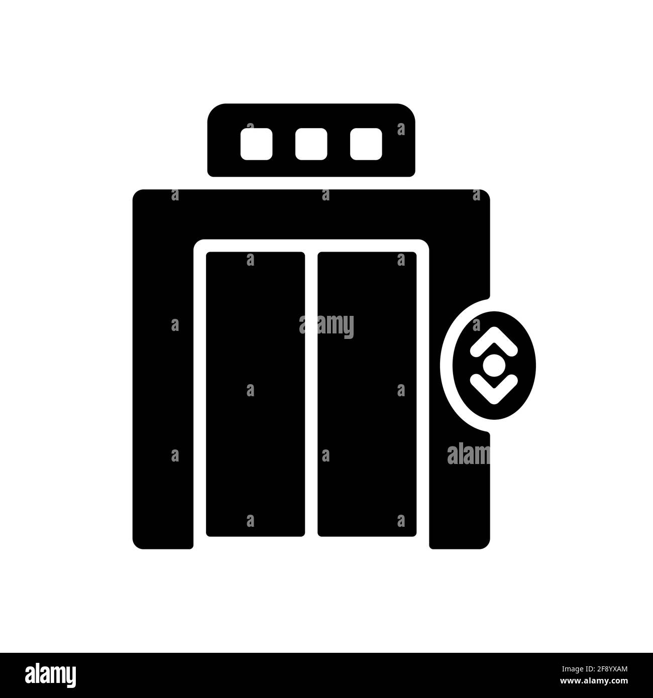 Elevator, lift flat vector glyph icon. Graph symbol for travel and ...