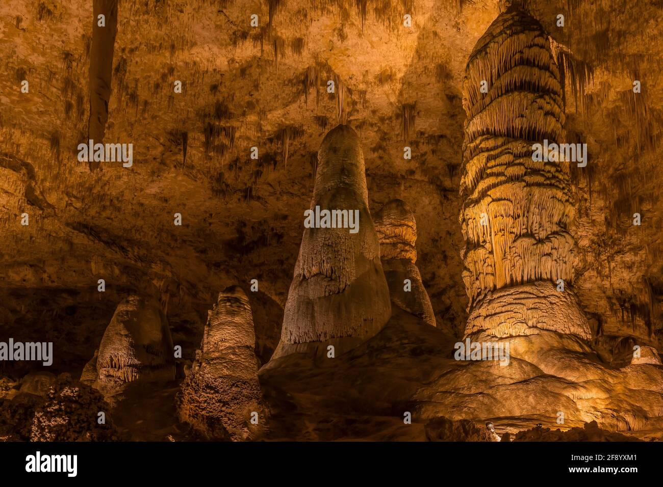 Stunning formations in the Hall of Giants deep underground in Carlsbad ...