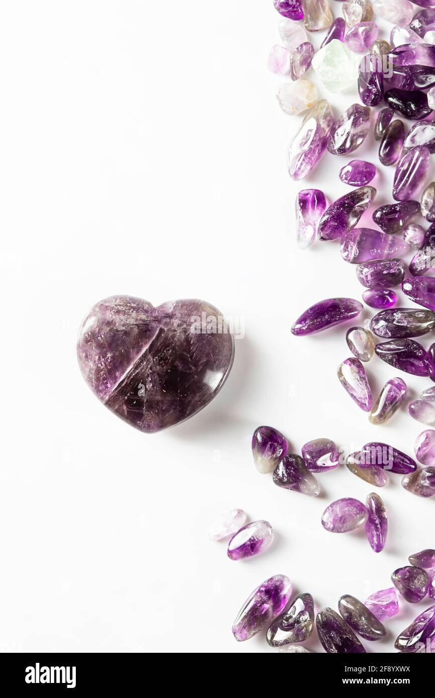 Crystal minerals for meditation on white background. Magic Rock for ...