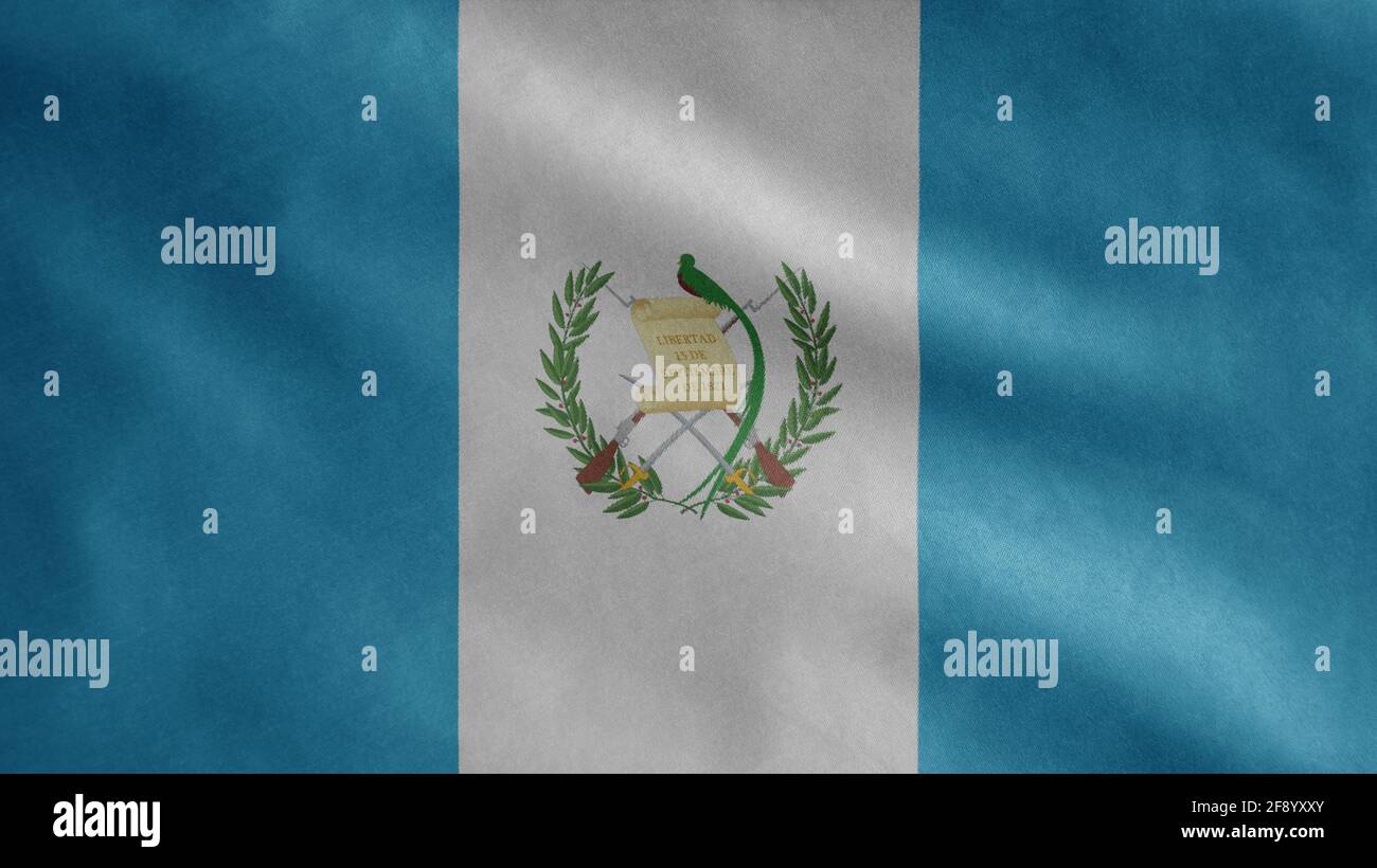 Guatemalan flag waving in the wind. Close up of Guatemala banner ...
