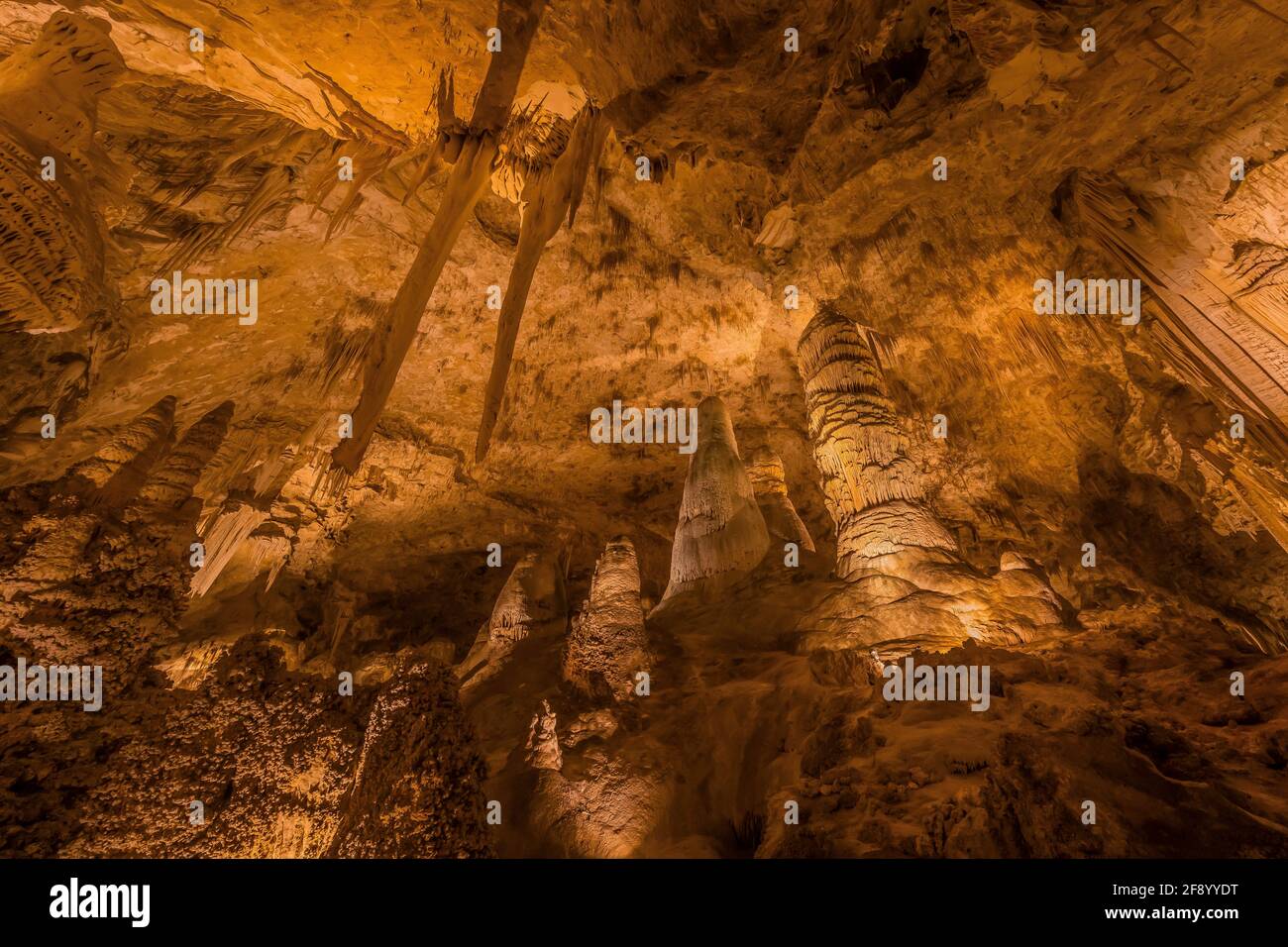 Stunning formations in the Hall of Giants deep underground in Carlsbad ...