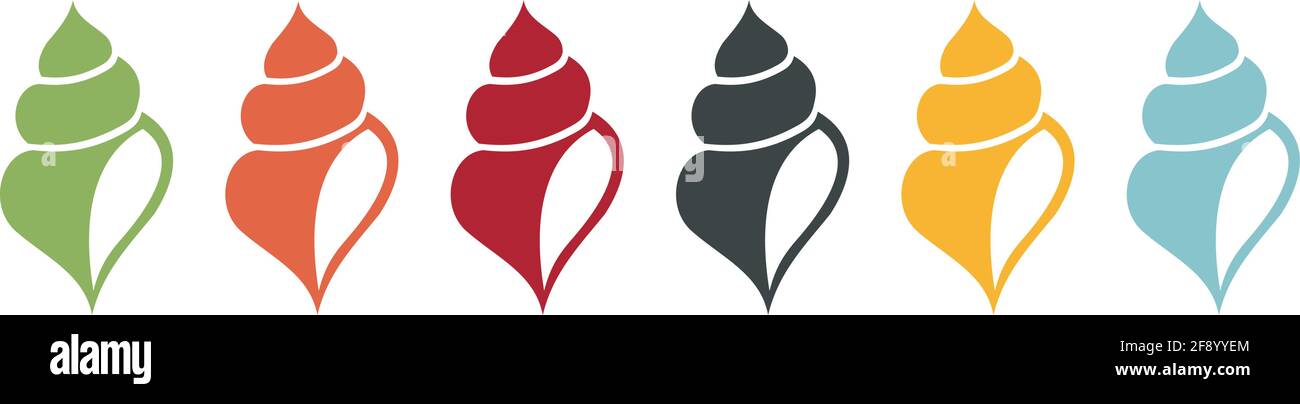 Colourful sea and beach shell icons Stock Vector Image & Art - Alamy