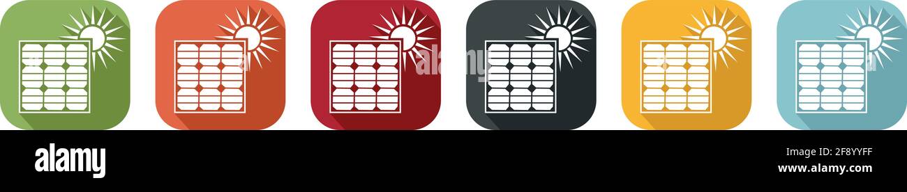 Coloured icons of solar panels Stock Vector Image & Art - Alamy