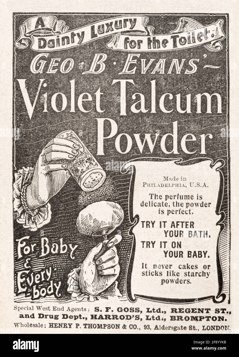 Cosmetic early 1900s advert hi-res stock photography and images - Alamy