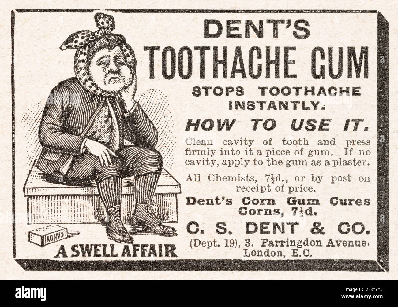 Victorian toothache ad hi-res stock photography and images - Alamy