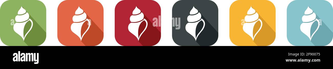 Colourful sea and beach shell icons Stock Vector Image & Art - Alamy