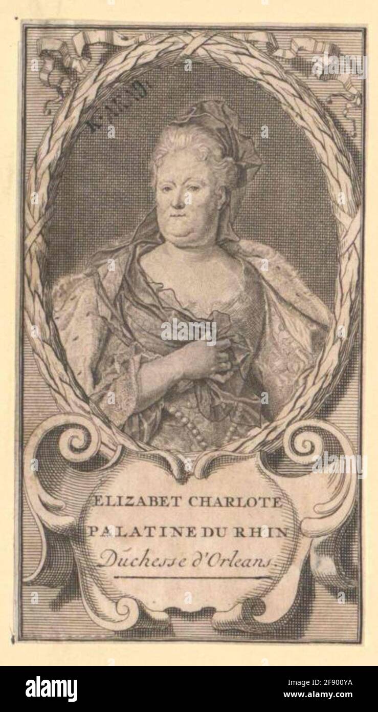 Elisabeth Charlotte, Princess of the Palatinate 1670/1750 Stock Photo ...