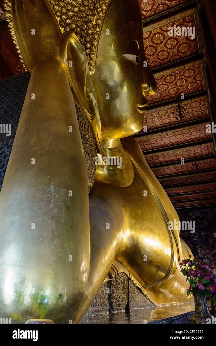 Ornate gold work at temple of Wat Suhat, built in 13th century ...