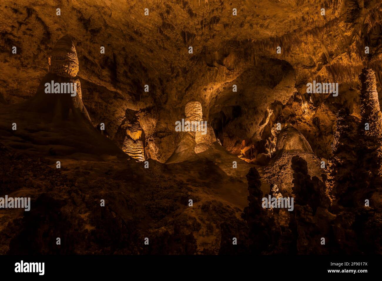 Fairyland of popcorn-covered stalagmites deep underground in Carlsbad ...