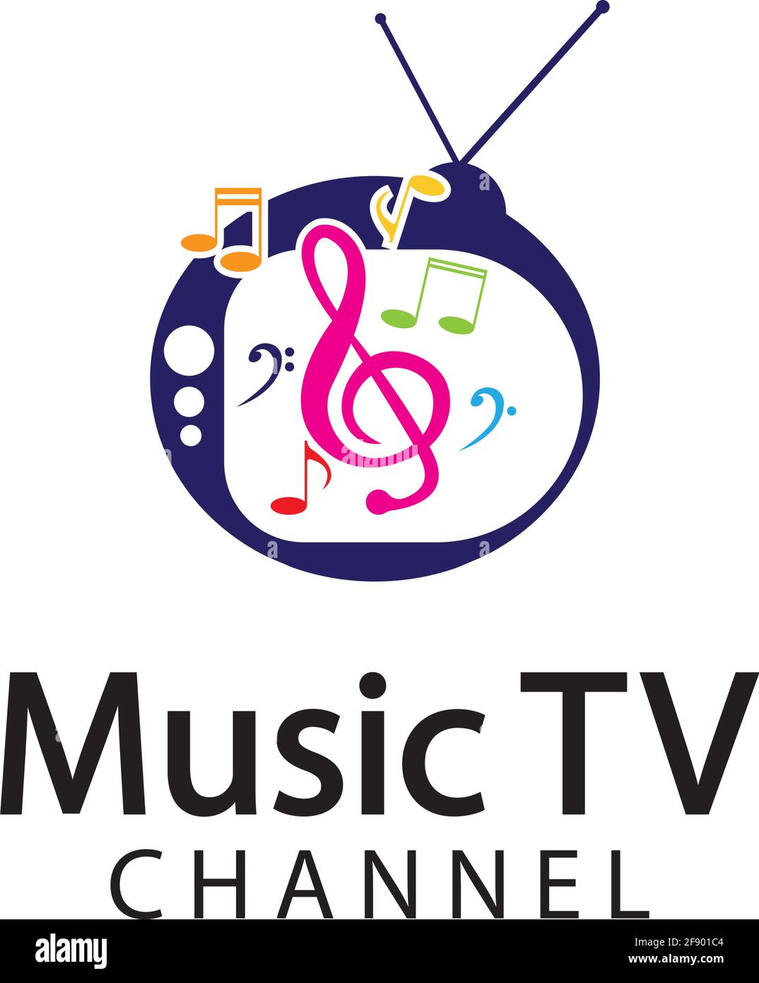 Music TV Logo Design Template.Music Channel Logo Template Design Vector ...