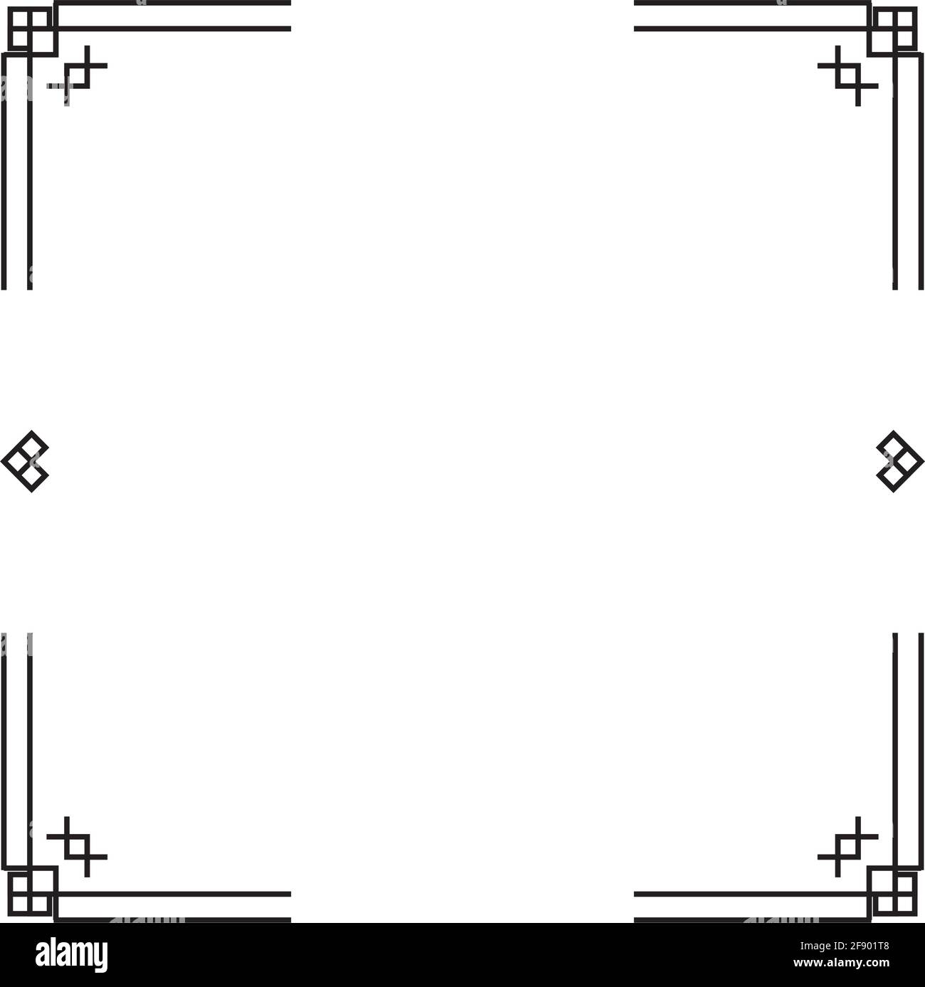 decorative frame with pattern corners Stock Vector Image & Art - Alamy