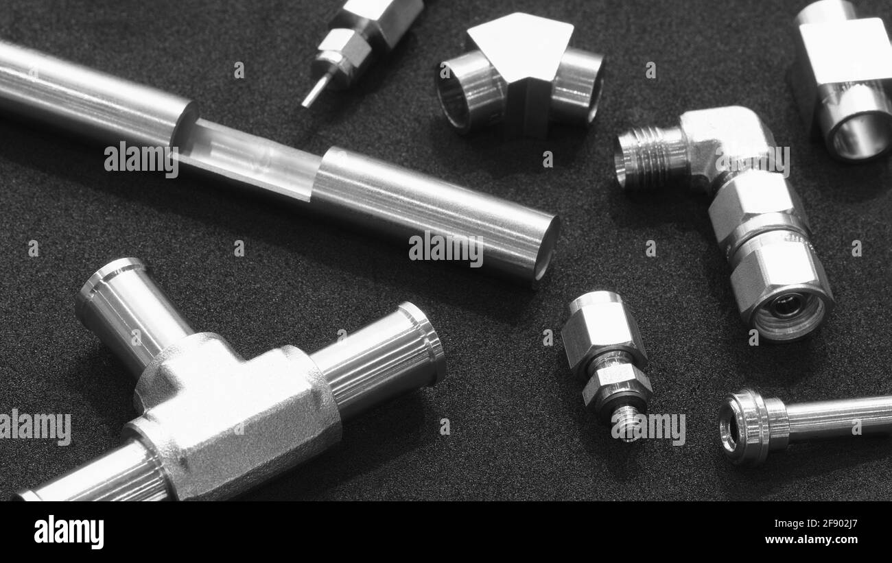 Many types of metal details industrial design background Stock Photo ...