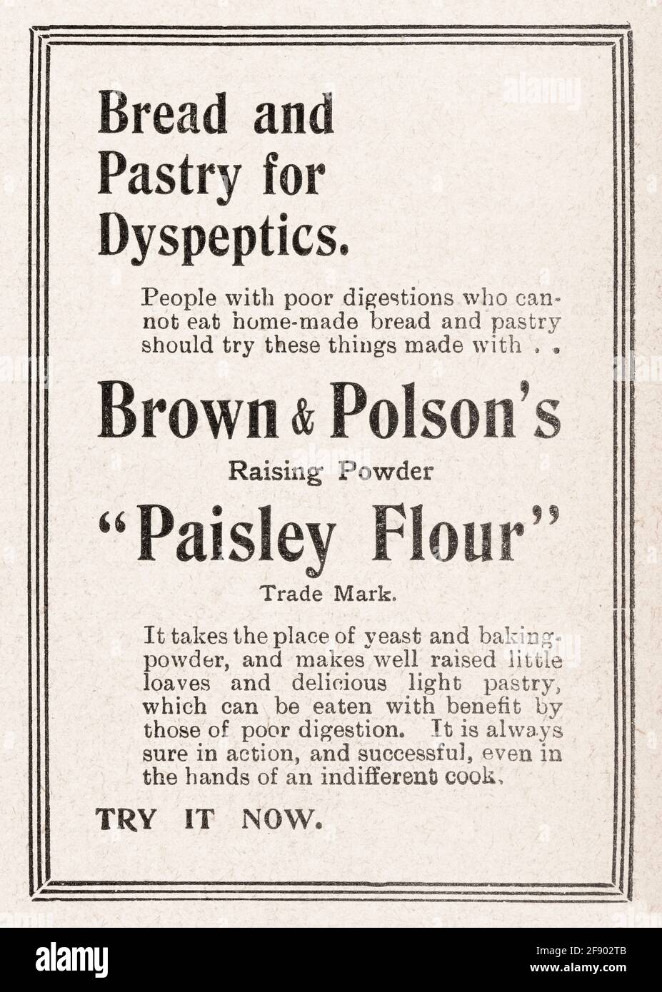Old vintage Victorian magazine newsprint Brown & Polson baking powder ...