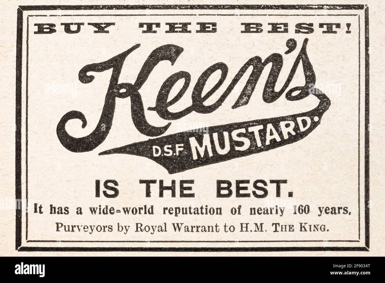 Old vintage Victorian Keen's Mustard magazine advert from 1902 - pre ...