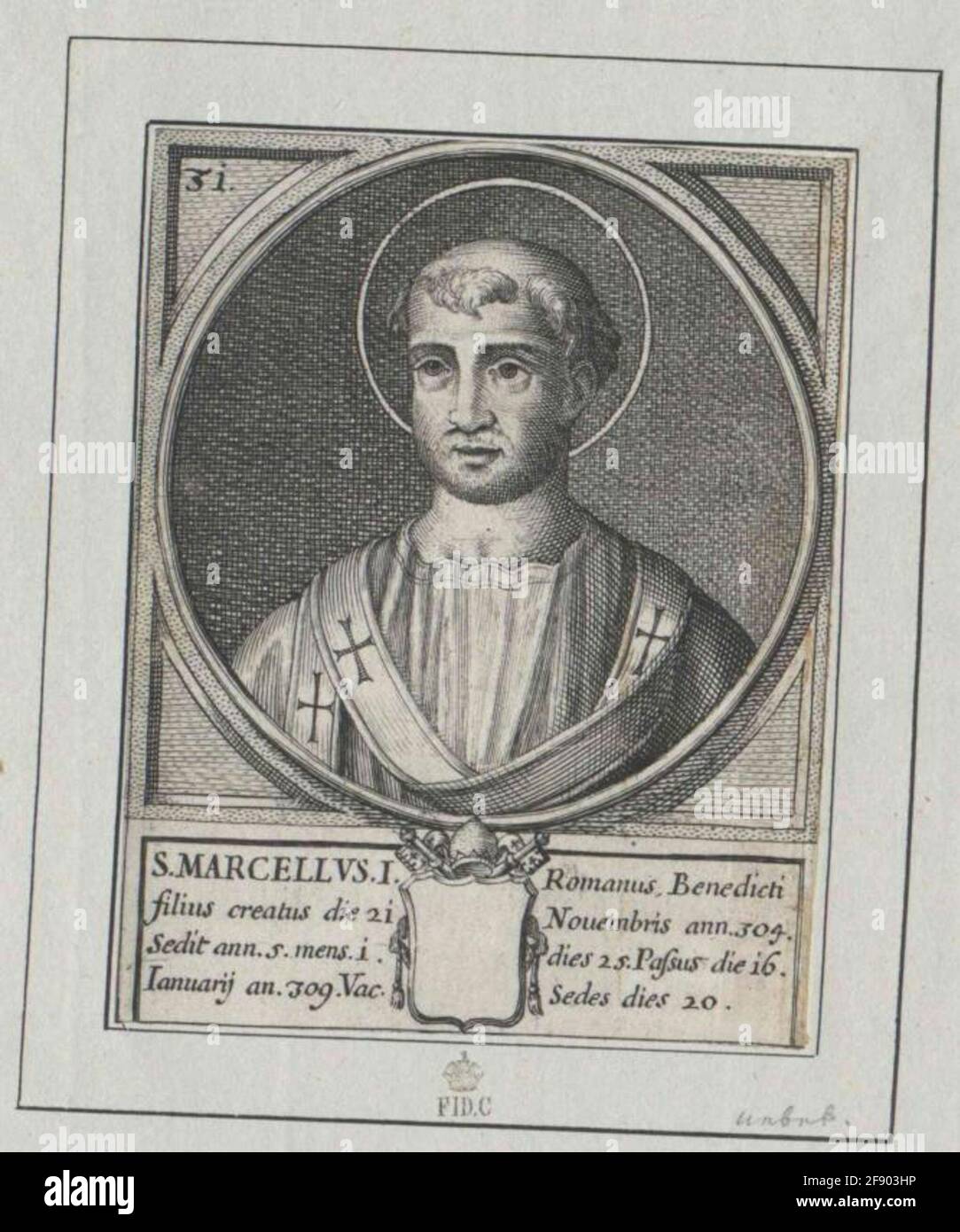 Marcellus I., papa Stock Photo - Alamy