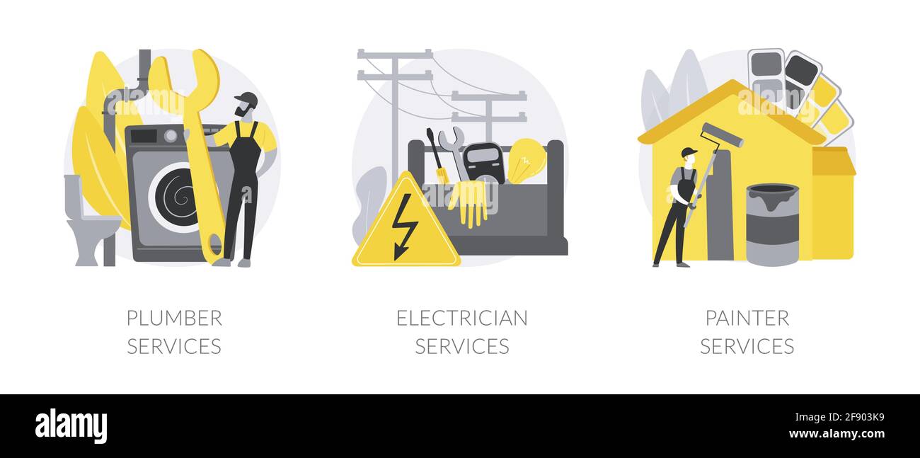 Contractor services abstract concept vector illustrations Stock Vector ...