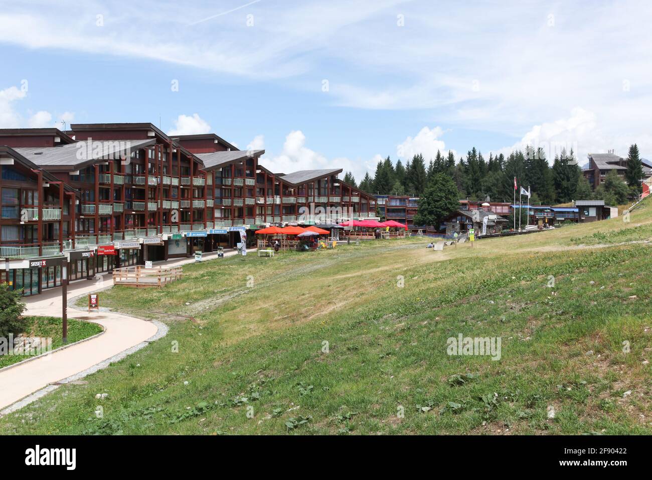 View of Les Arcs village in summer in Savoie, France Stock Photo - Alamy