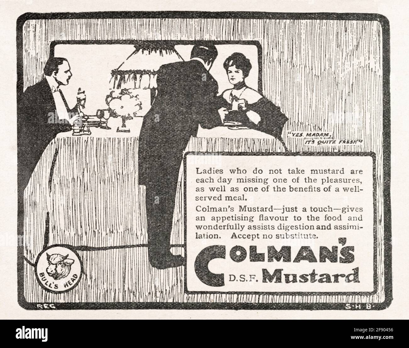 Old vintage Victorian Colman's Mustard magazine advert from 1907 - pre ...