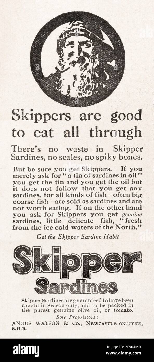 Sardine advert edwardian hi-res stock photography and images - Alamy