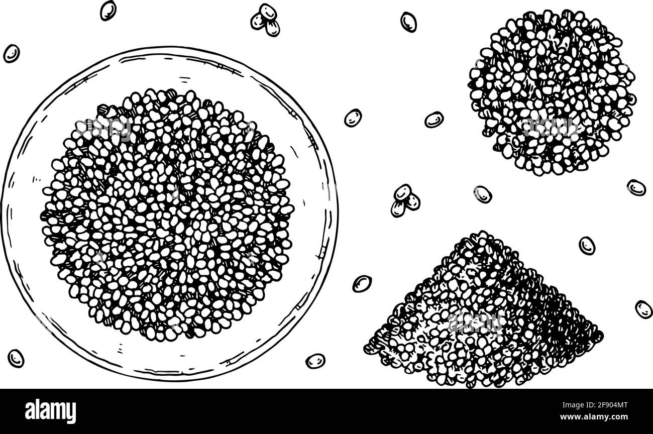 Set of hand drawn cereal design elements isolated on white background ...