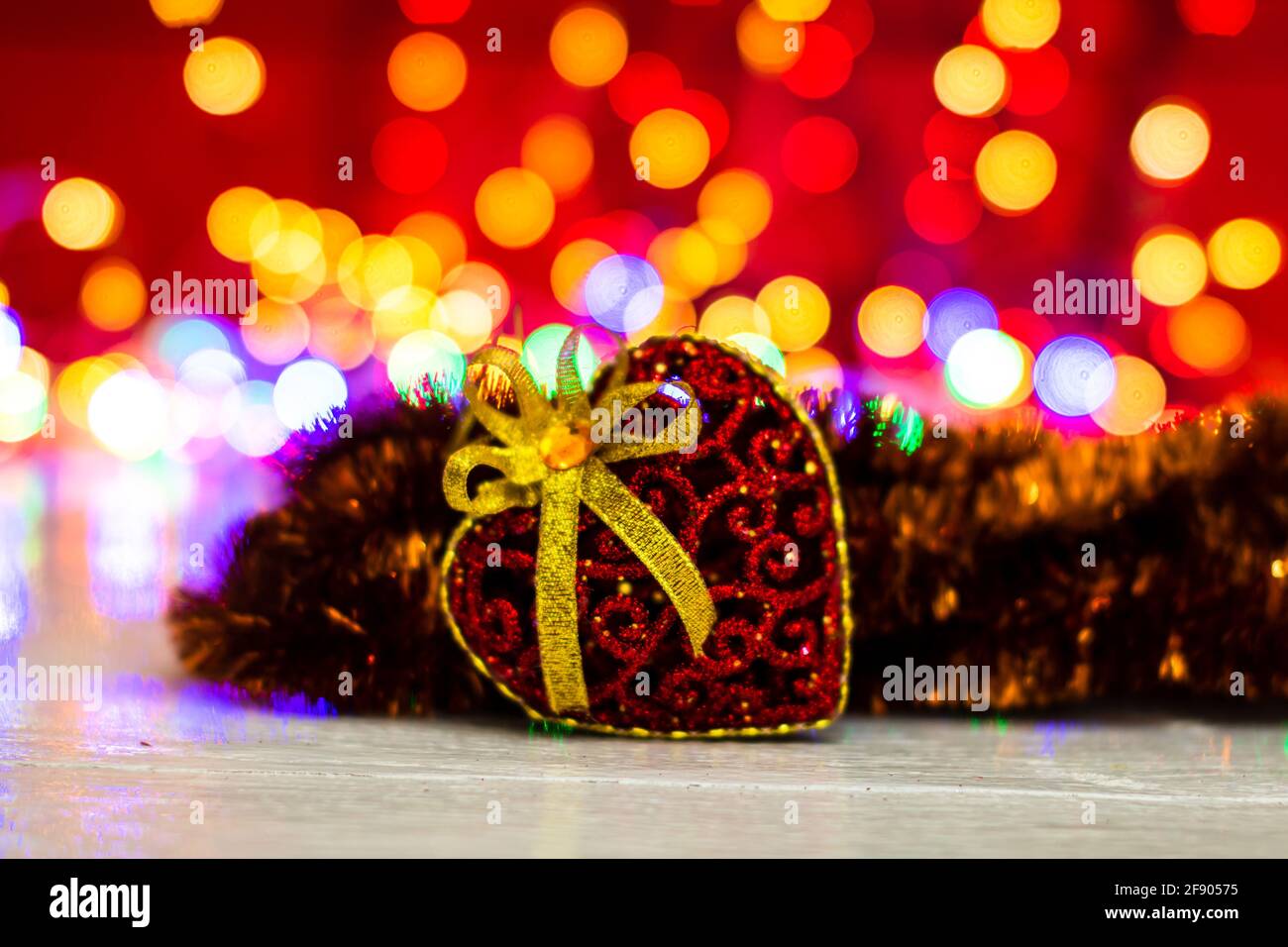 Decorations and ornaments in a colorful Christmas composition isolated ...